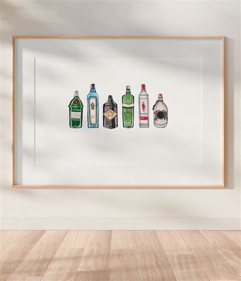 Gin Bottles Print Bytillyillustration