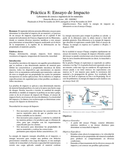 Ensayo De Impácto Pdf Aluminio Ingeniería De Edificación