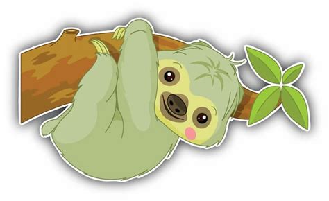 Dopasticker Cute Sloth Cartoon Sticker Decal Phone Decal Water Bottle