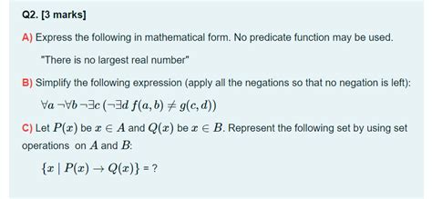 Solved Q Marks A Express The Following In Chegg