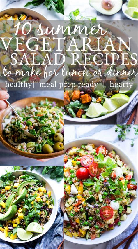 12 Hearty Summer Salad Ideas For Dinner Vegetarian Salad Recipes Summer Salads Veggie Salad