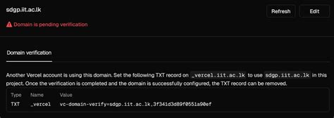Issue With Connecting My Domain To My New Project Help Vercel Community