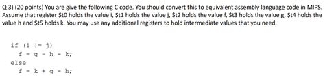 Solved Q 3 20 Points You Are Give The Following C Code
