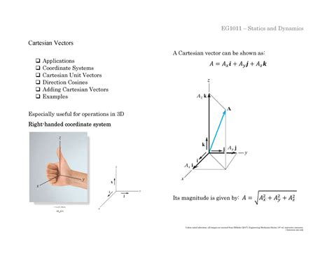 lecture 2 cartesian vectors eg1011 statics and dynamics unless