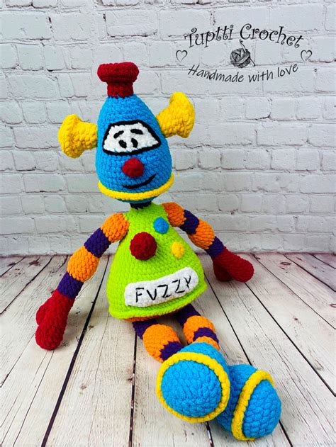 fuzzy robot crochet amigurumi pattern etsy uk