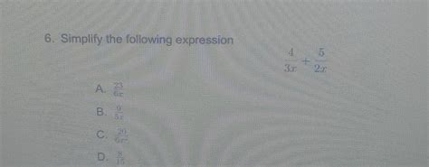 Solved Simplify The Following Expression Chegg