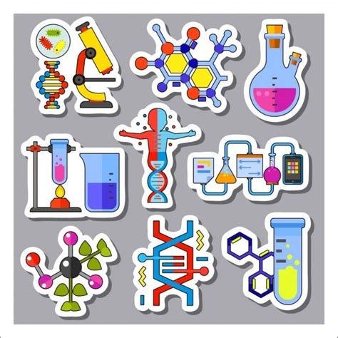 Science Labels Collection Free Vector