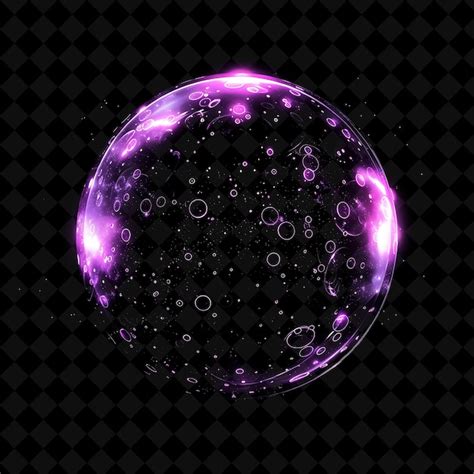 Premium Psd Png Spherical Glowing Nebula Bubble With Cosmic Patterns And Pur Trendy Neon Color