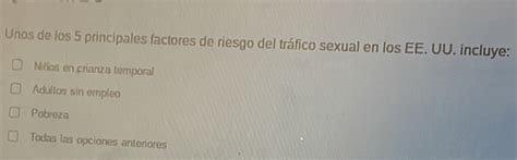 Unas De Los 5 Principales Factores De Riesgo Del Tráfico Sexual En Los