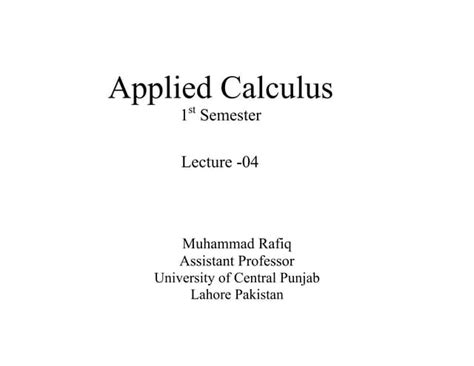 Applied Calculus Continuity And Discontinuity Of Function Pdf