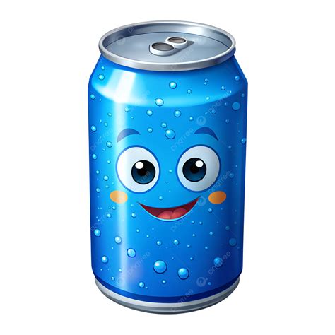Happy Blue Soda Can Clipart Illustration Happy Soda Can Blue Cartoon