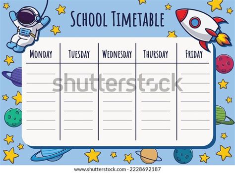 School Timetable Over 15538 Royalty Free Licensable Stock Vectors