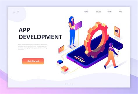 Premium Vector Mobile Application Development Isometric Concept