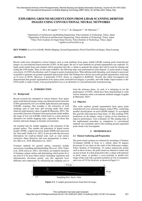 Pdf Exploring Ground Segmentation From Lidar Scanning Derived Images Using Convolutional
