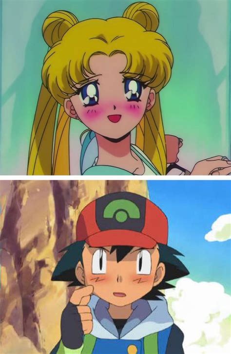 Ash And Usagi Blushing At Eachother By Noah26507 On Deviantart