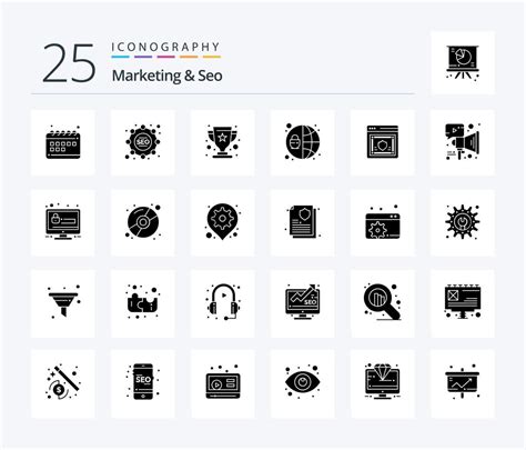 Marketing And Seo 25 Solid Glyph Icon Pack Including Security Password