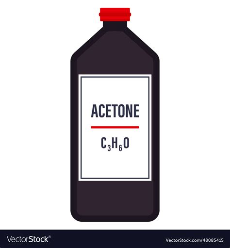 Dark Plastic Acetone Bottle With Chemical Formula Vector Image