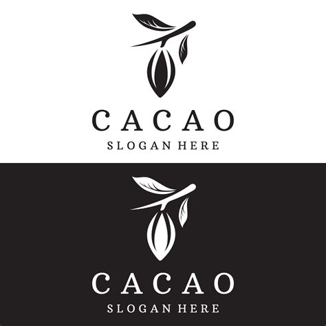 Chocolate Cocoa Pod Plant Logotype Template Design Cocoa Bean Exotic