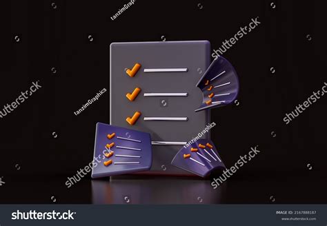 Task Management Check List On Dark Stock Illustration