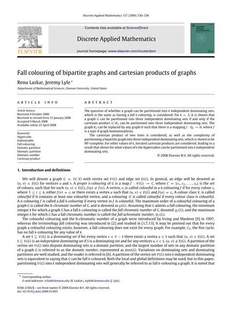 Pdf Fall Colouring Of Bipartite Graphs And Cartesian Products Of Graphs Dokumentips