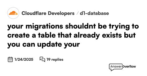Your Migrations Shouldnt Be Trying To Create A Table That Already