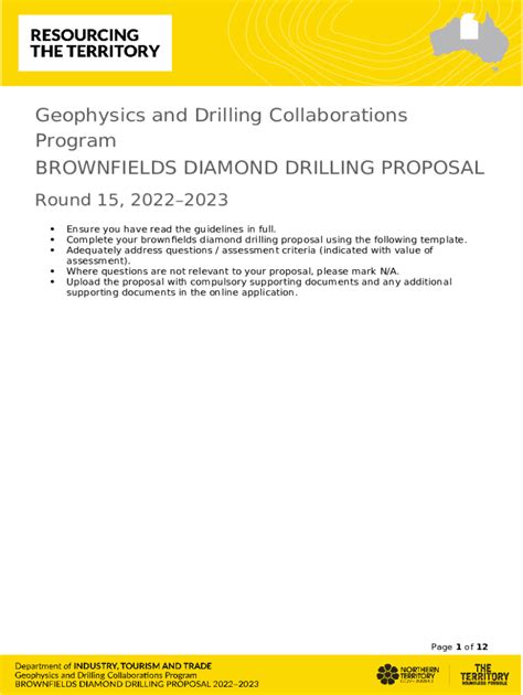 Brownfields Diamond Drilling Proposal Template Doc Template Pdffiller