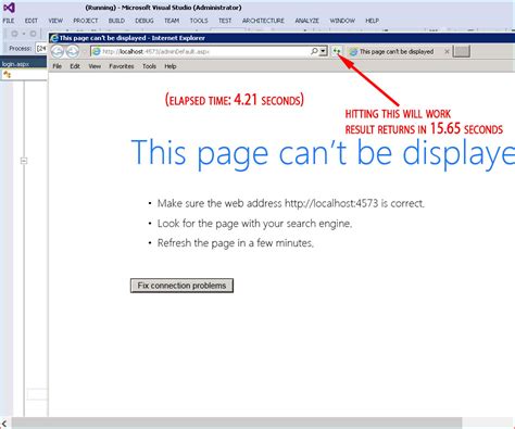 c response redirect fails but then works on refresh iis express