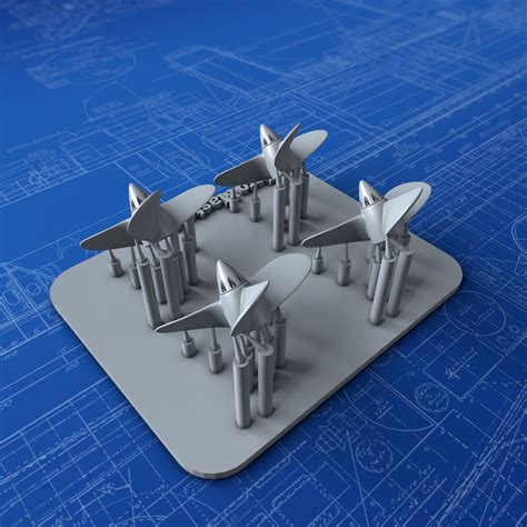 1350 Royal Navy Flowers Class Propellers X4 Micro Master 3d Printed