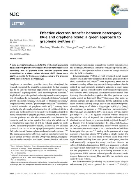 Pdf Effective Electron Transfer Between Heteropoly Blue And Graphene