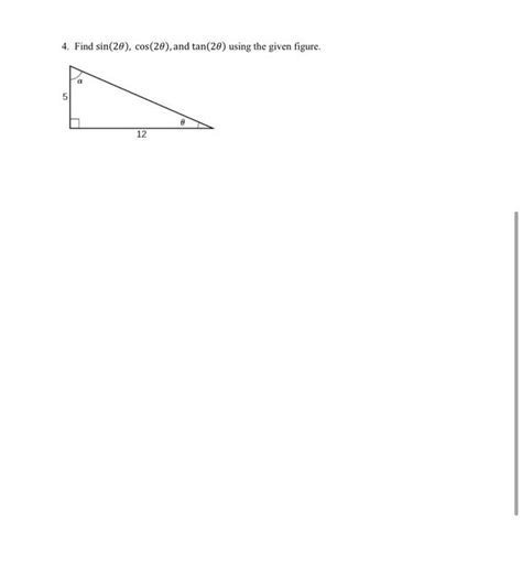 Solved Find sin θ cos θ and tan θ using the given Chegg