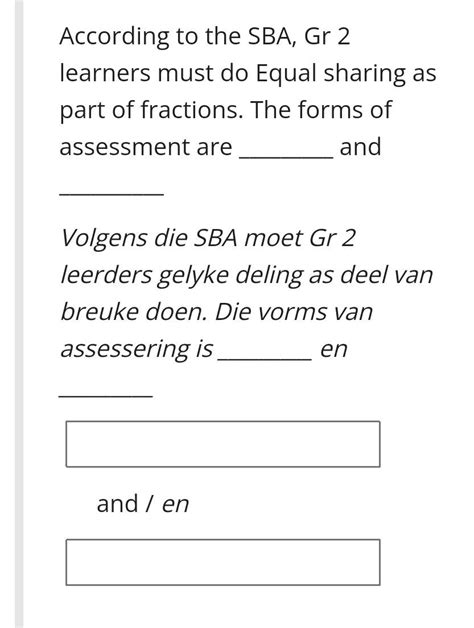According To The Sba Gr 2 Learners Must Do Equal