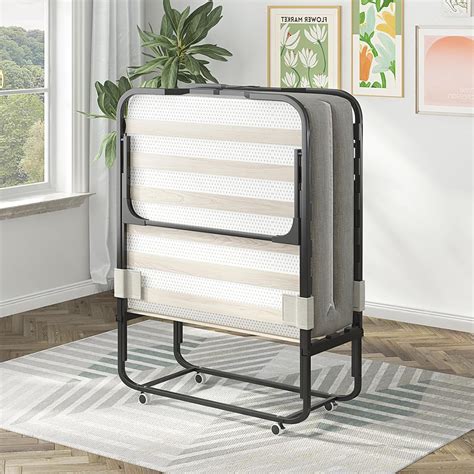 Puremind Folding Bed With Mattress For Adults Cot Size Rollaway Guest Bed With 4