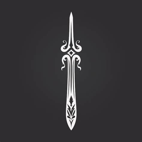 Premium Photo A White Sword With A Black Background And A Black