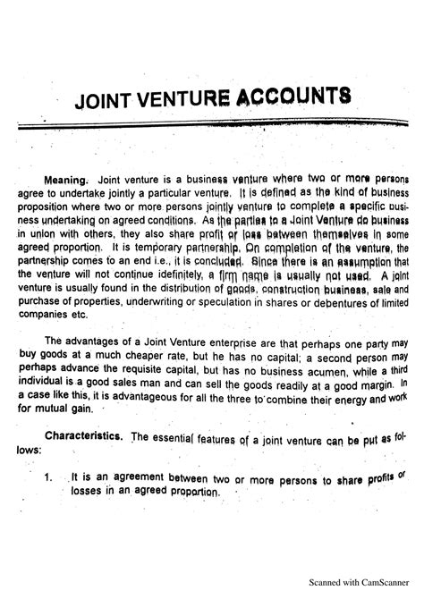 SOLUTION Joint Venture Accounts Studypool
