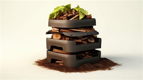 Premium Photo Stackable Compost Bin Industrial Design With Detailed