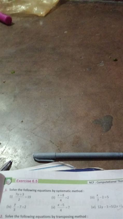 Solve The Following Equations By Systematic Method I 7u32 19 I