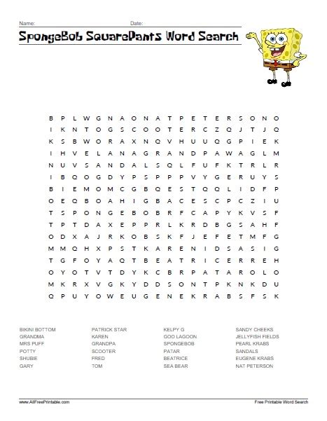 All About Nickelodeon Word Search Wordmint Nickelodeon Characters