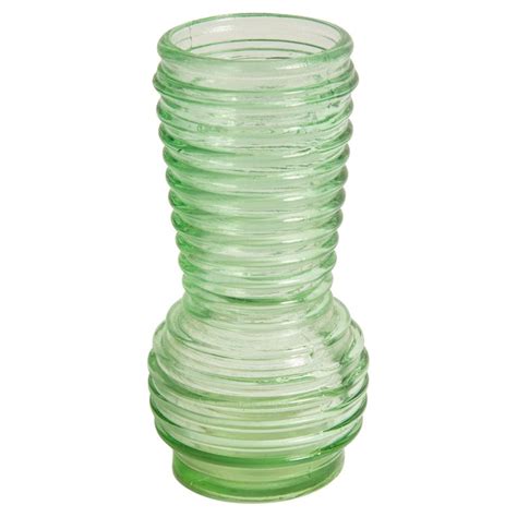Midcentury Vintage Green Small Geometric Vase Europe 1960s For Sale