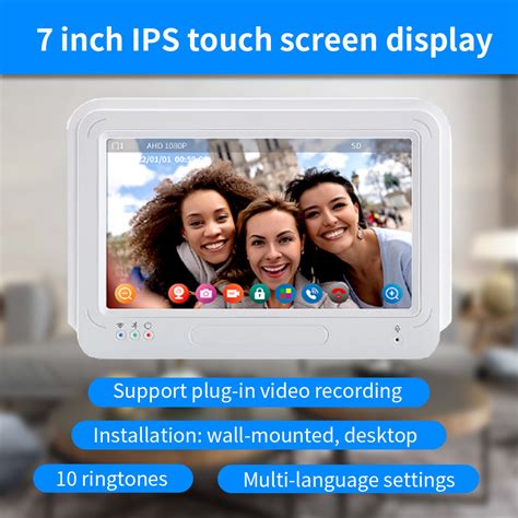 7 Inch Screen Touch Monitor Video Intercom For Home Door Phone Doorbel