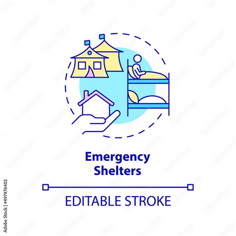 Emergency Shelter Concept Icon Temporary Living Space Way To Help