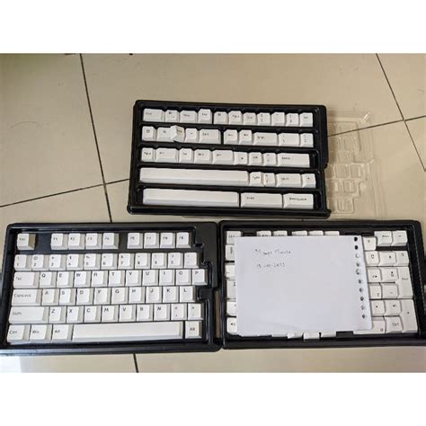 Jual Keycaps Black On White Bow Pbt Double Shot Cherry Profile Keycaps