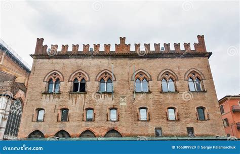 Ancient Architecture Of Maggiore Square In Bologna Italy Stock Image