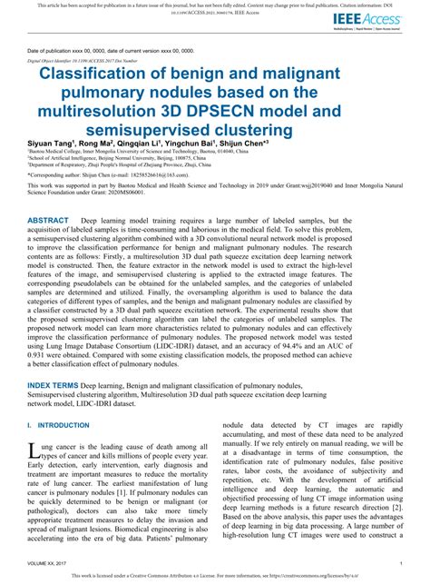 Pdf Classification Of Benign And Malignant Pulmonary Nodules Based On
