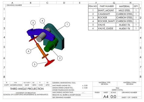 Solidworks Practice Assembly Drawing