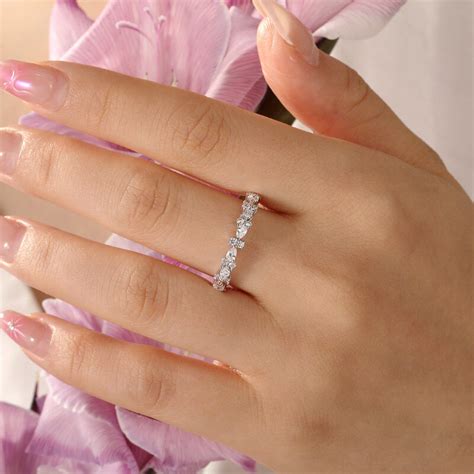 Jeulia Simple Stackable Eternity Band Sterling Silver Jeulia Jewelry