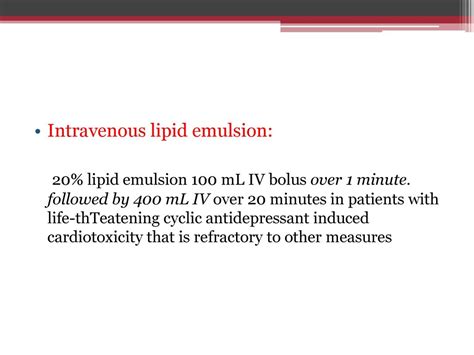 Lipid Emulsion Bolus At Eva Lipe Blog