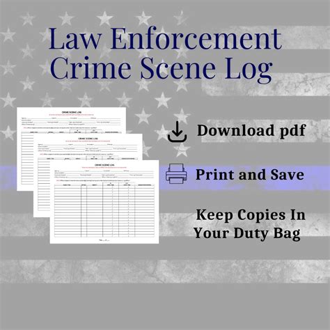 Law Enforcement Crime Scene Log Law Enforcement Forms Police Forms