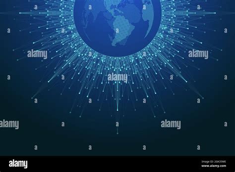 World Map Point With Global Technology Networking Concept Digital Data