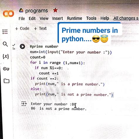 Lakshmideepika Ramanaboiena On Linkedin Prime Numbers In Python😃