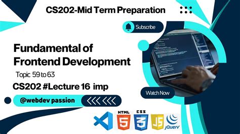 Cs202 Short Lecture 16 Vu Short Lectures Fundamental Of Frontend Development Midterm